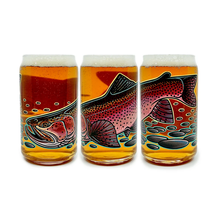 Casey Underwood | Rainbow Trout Beer Glass – Emerald Water Anglers
